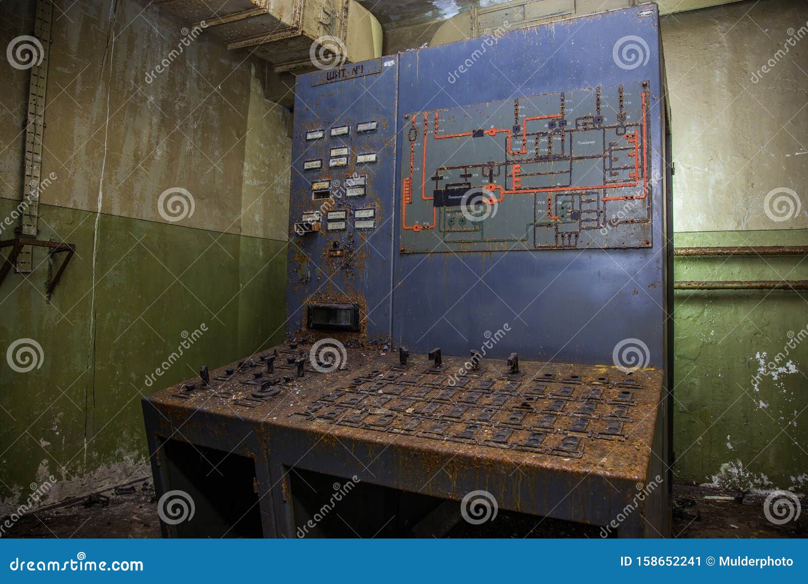 Old Rusty Control Panel in Old Underground Military Bunker Stock Image ...