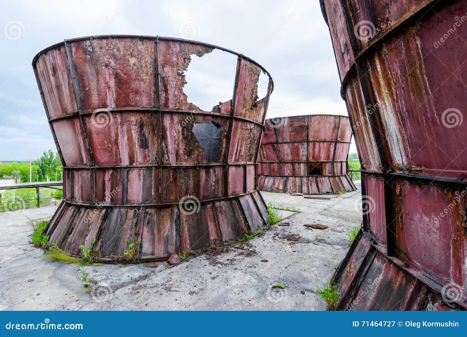 Old and Rusty Cooling Tower Stock Image - Image of electricity ...