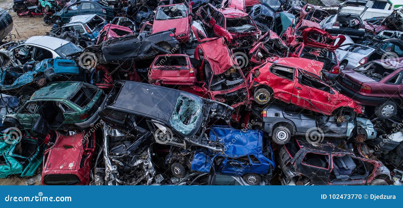 Old Rusty Corroded Cars in Car Scrapyard. Stock Photo - Image of ...