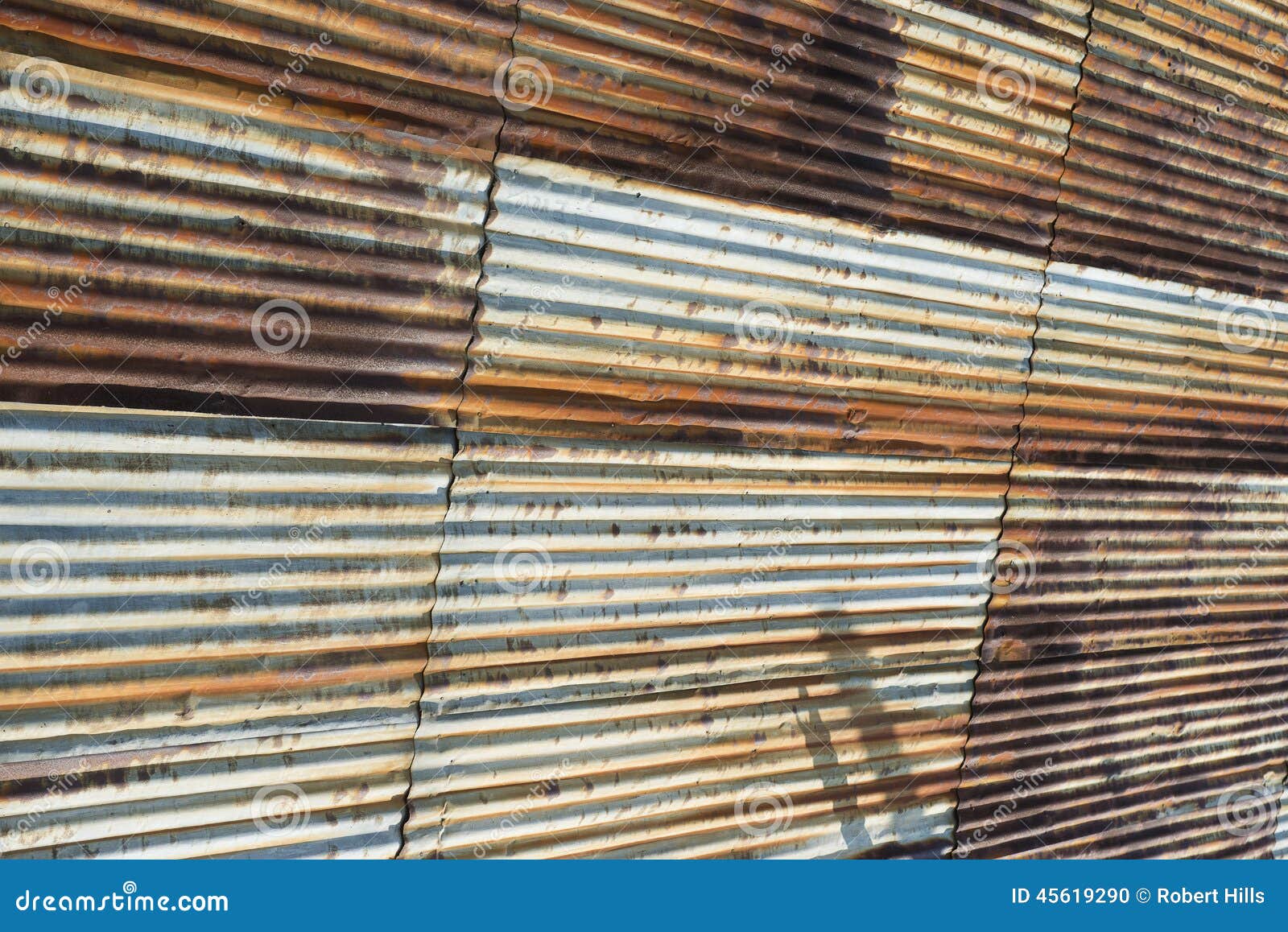 Old Rusty Corrugated Steel Wall - Horizontal Stock Photo - Image of ...