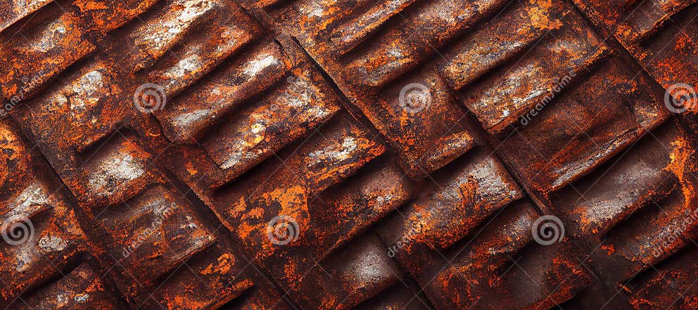 Old Rusty Cracked Iron Wall Texture Background Stock Illustration ...
