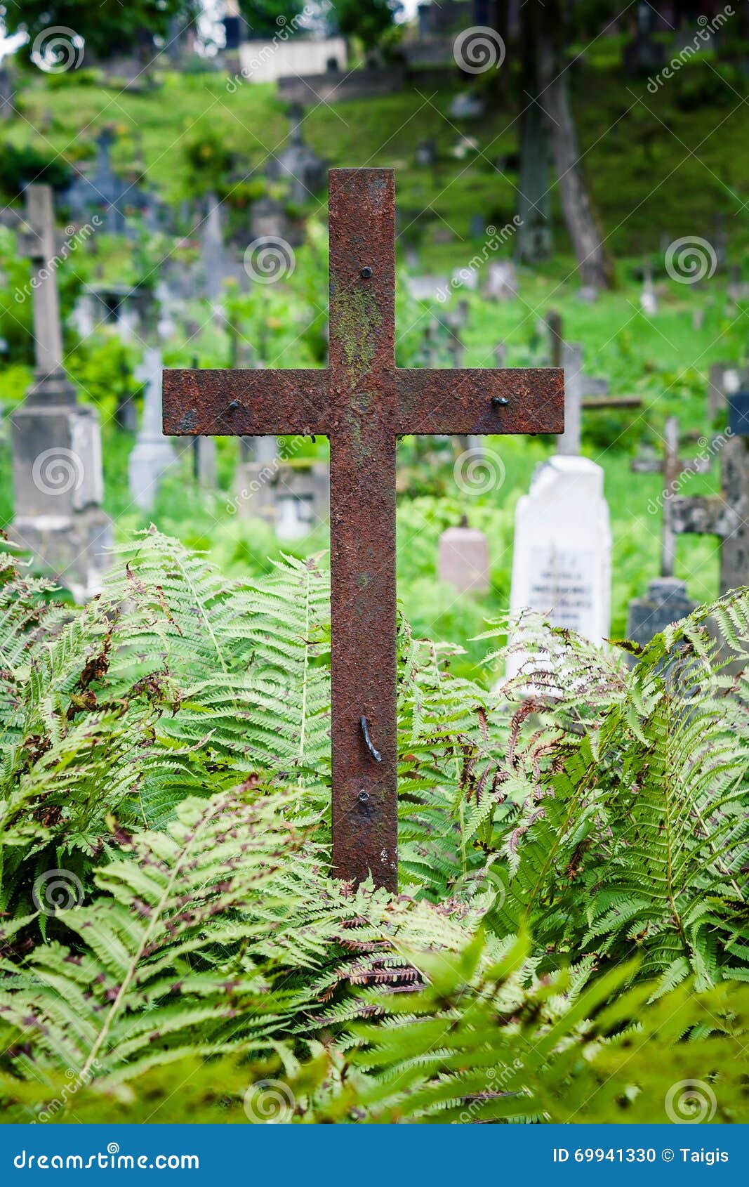 Old rusty cross stock photo. Image of green, belief, metallic - 69941330