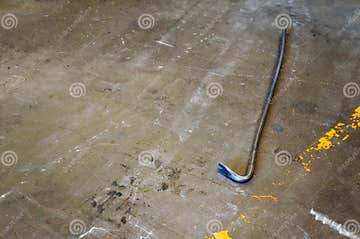 The Old Rusty Crowbar on the Floor,work Tool of Builder Stock Image ...