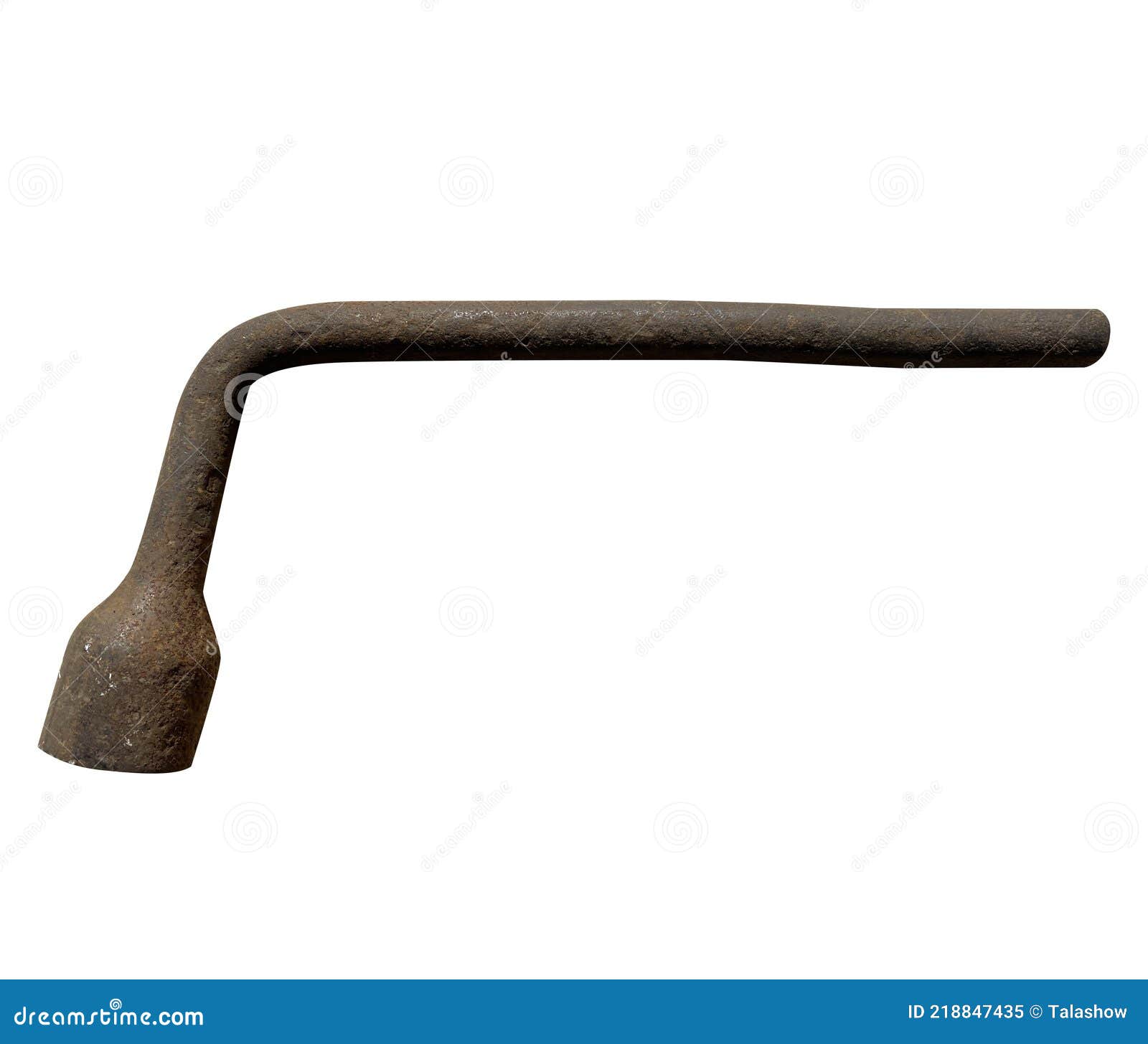 Old Rusty Curve Socket Wrench on a White Isolated Background Stock ...