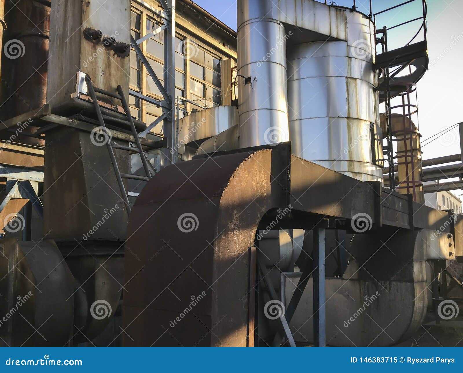Old Rusty Cyclone Separator Stock Image - Image of dust, replacement ...