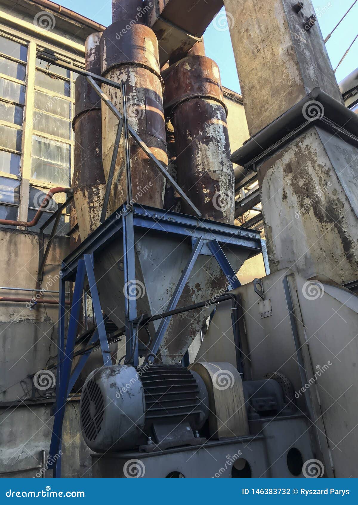 Old Rusty Cyclone Separator Stock Photo - Image of dust, collector ...