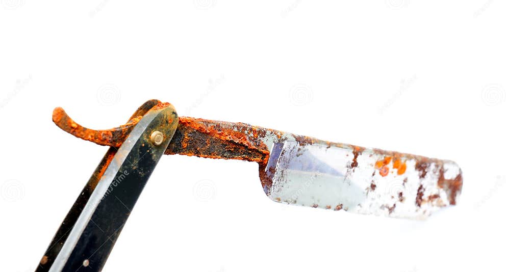Old rusty damaged razor stock photo. Image of background - 71404990