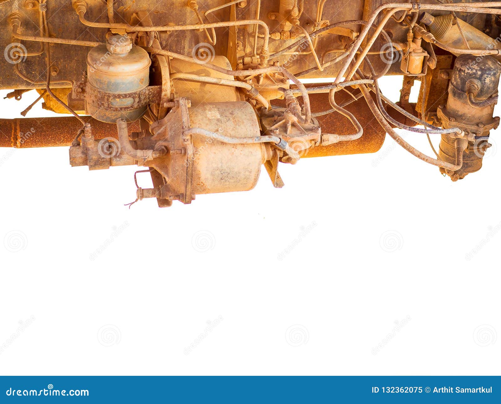 Old Dirty Diesel Engine on Truck. Engine Room of Old Car. Stock Image ...
