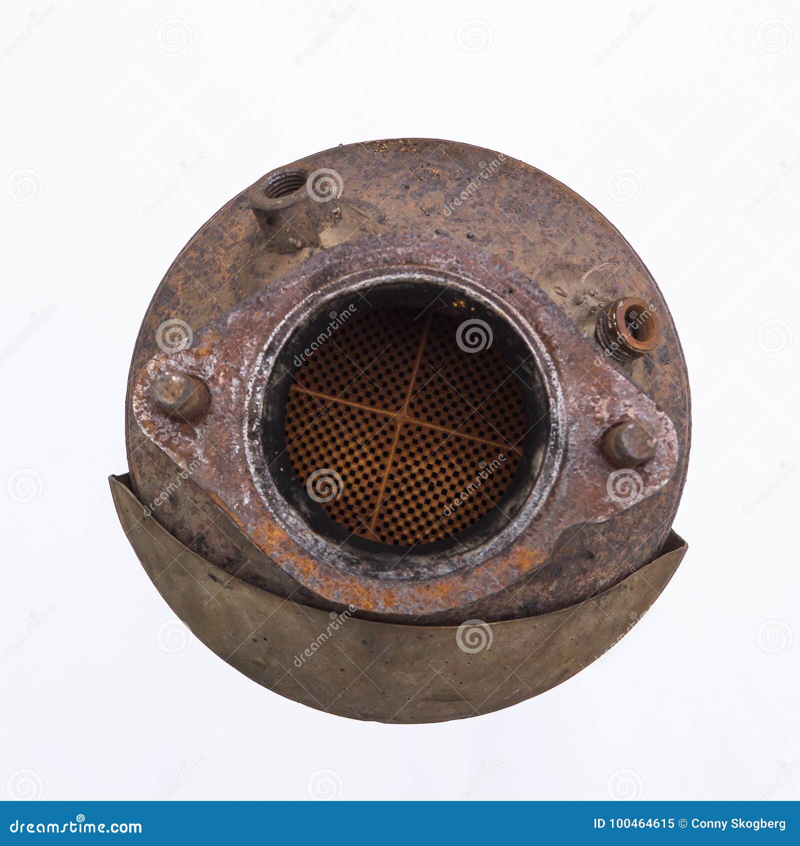 Diesel Particulate Filter, DPF, Exterior on a White Background, Stock ...