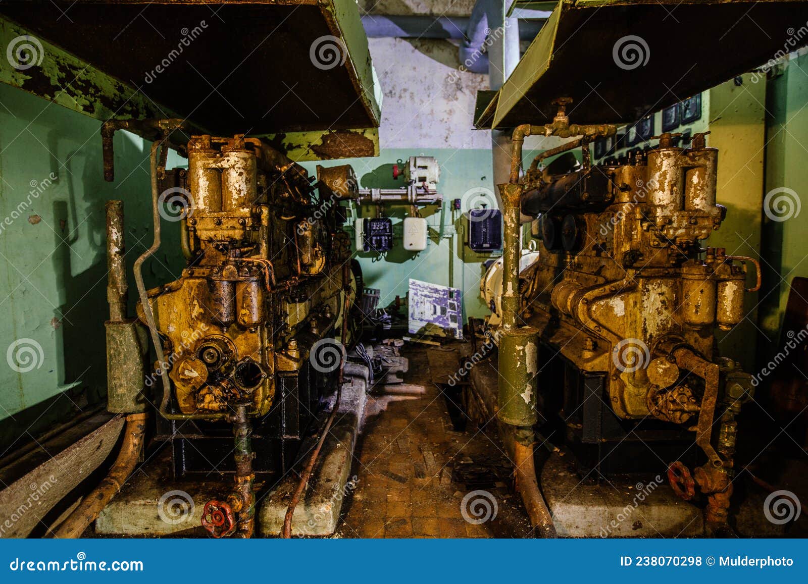 Old Rusty Diesel Power Generator in Abandoned Soviet Bunker Stock Photo ...