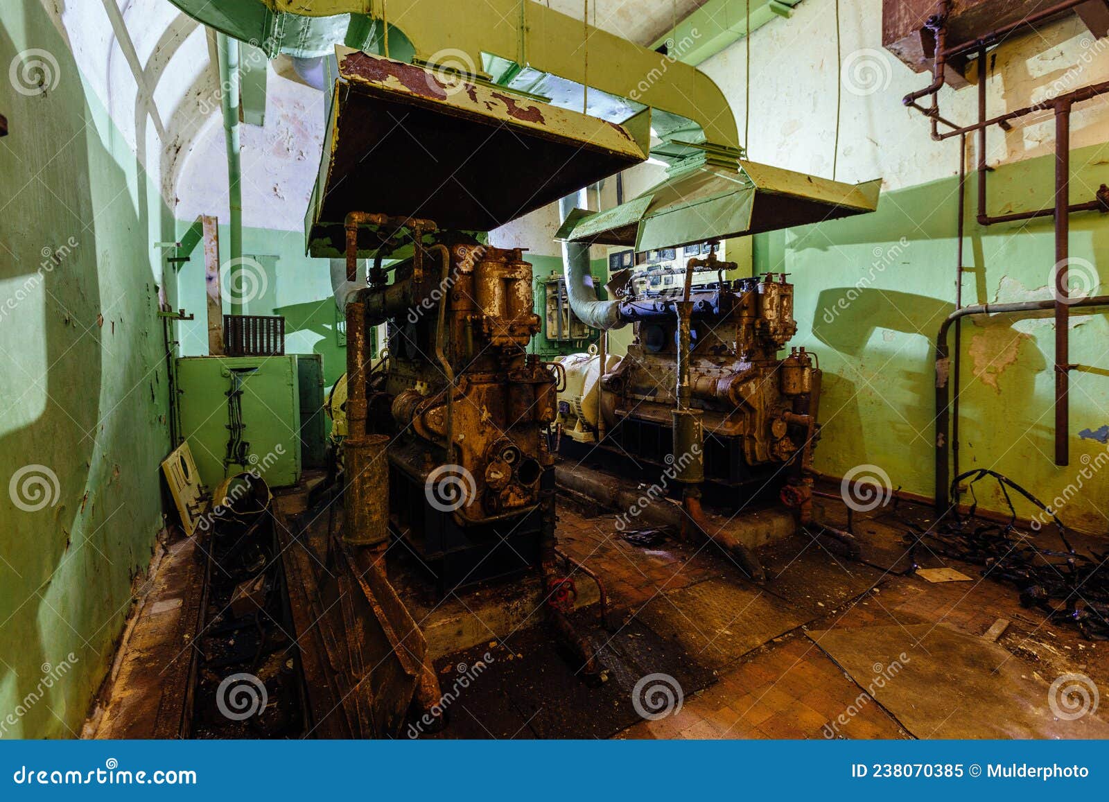 Old Rusty Diesel Power Generator in Abandoned Soviet Bunker Stock Image ...