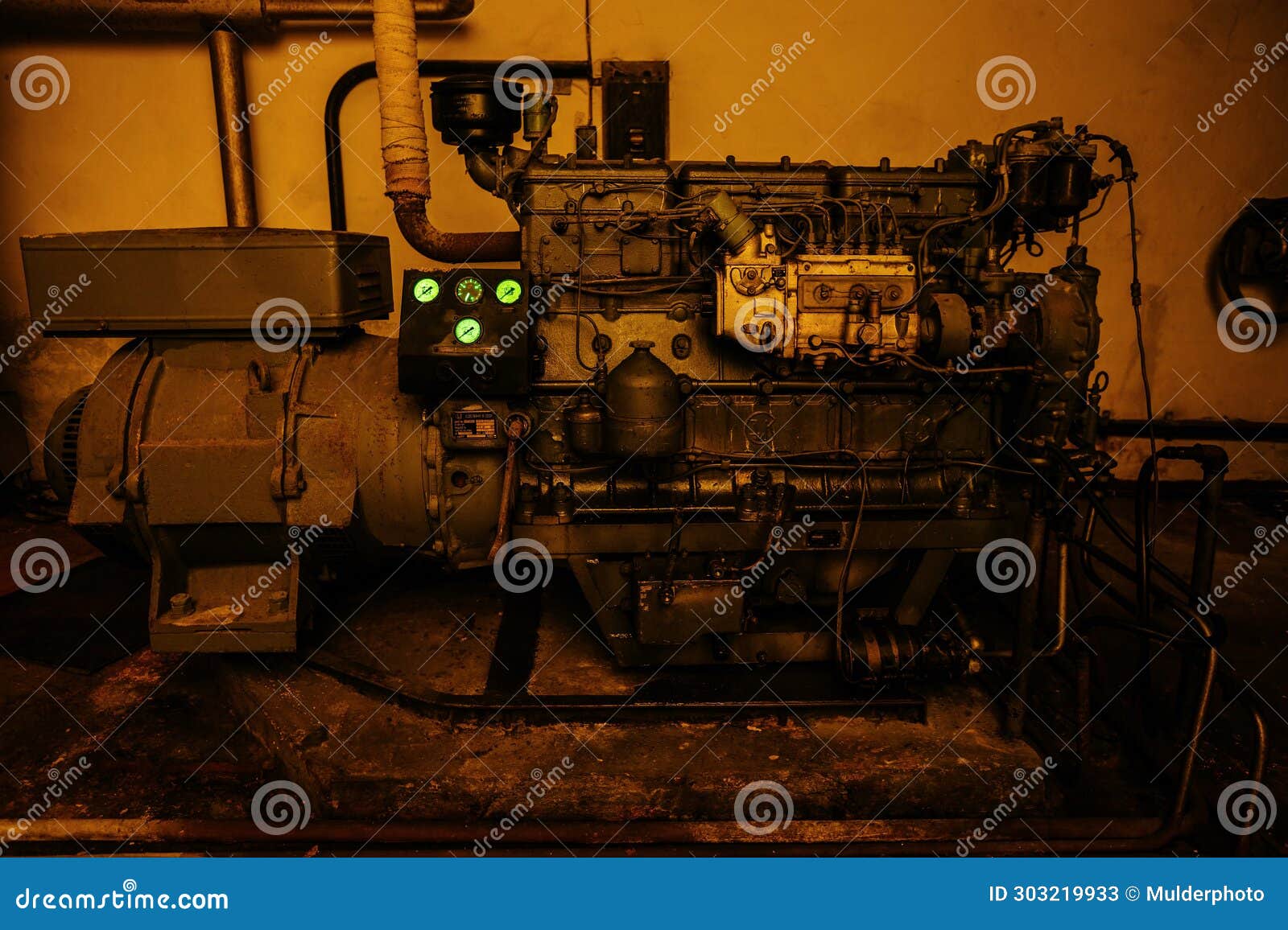 Old Rusty Diesel Power Generator in Abandoned Soviet Bunker Stock Image ...