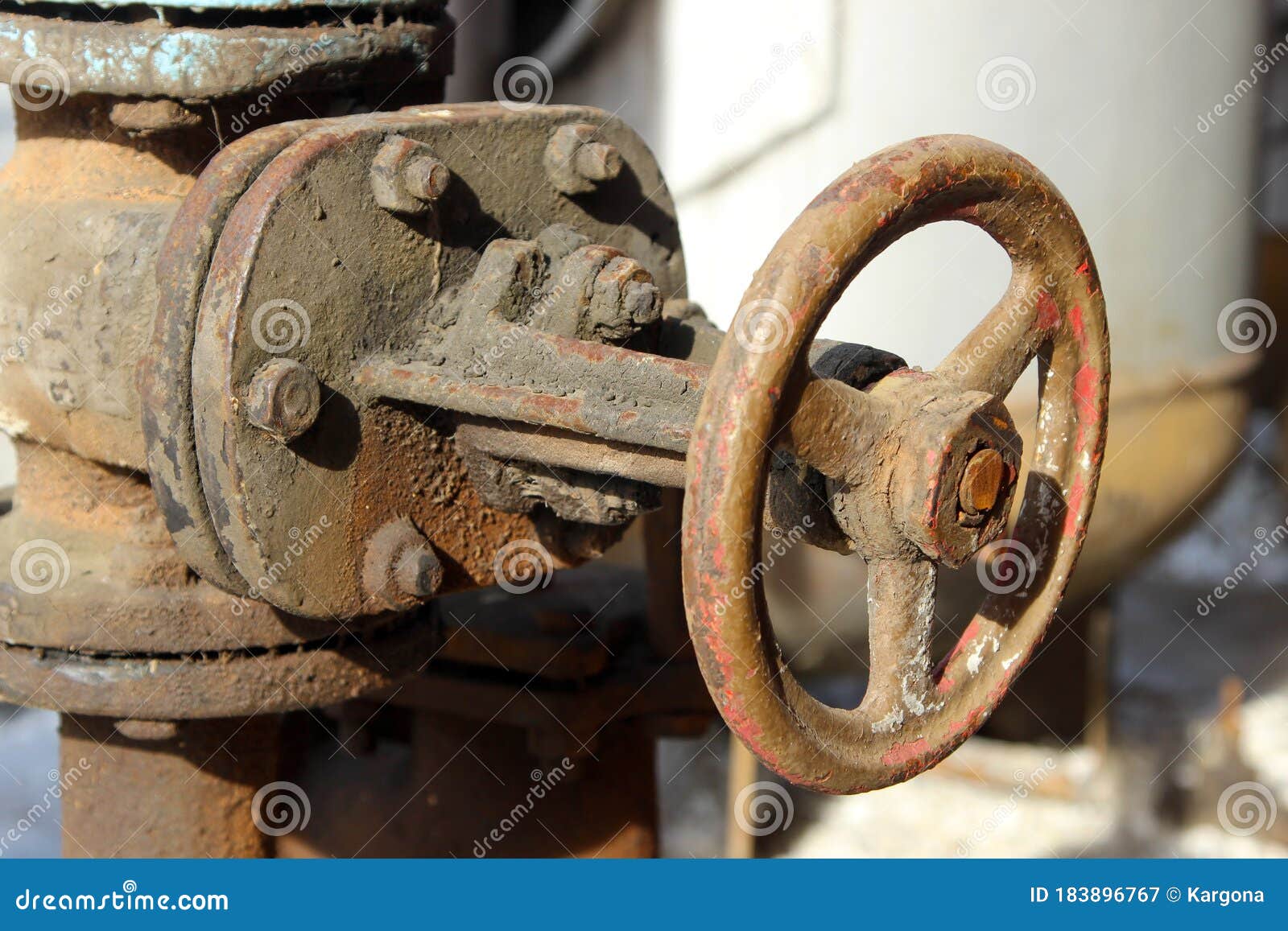 An Old Rusty Dirty Control Valve on the Pipe Stock Image - Image of ...