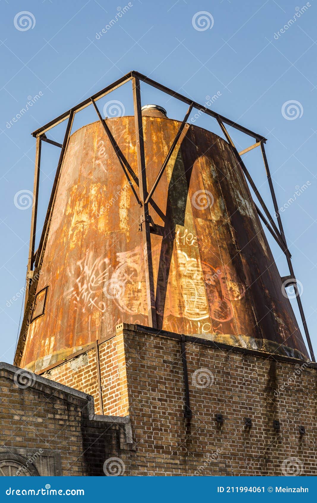 Old Rusty Water Tank in New York Stock Image - Image of tower, york ...