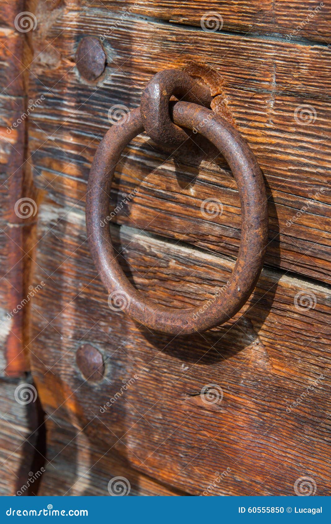Old Rusty Door Handle on a Wooden Door Stock Photo - Image of iron ...