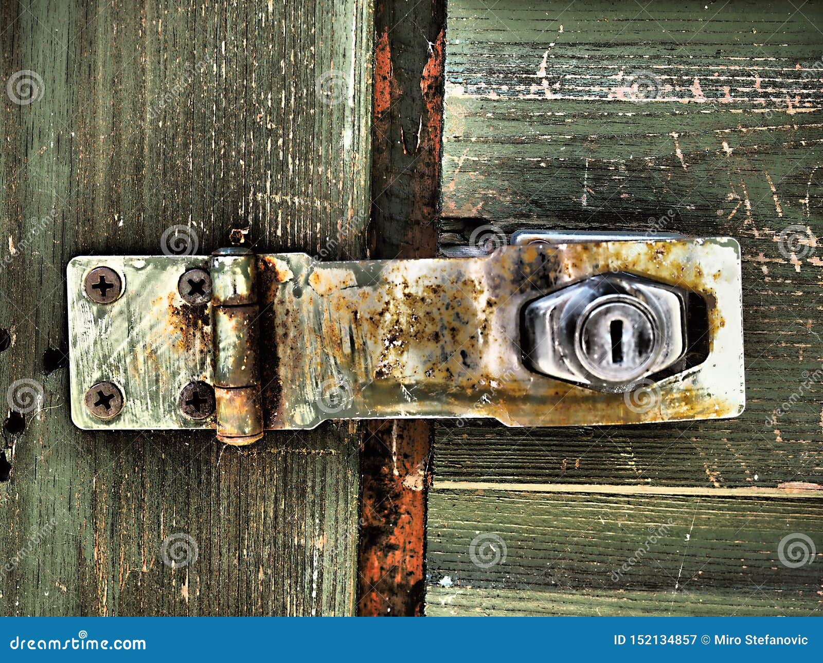 Old rusty lock on the door stock illustration. Illustration of jewel ...