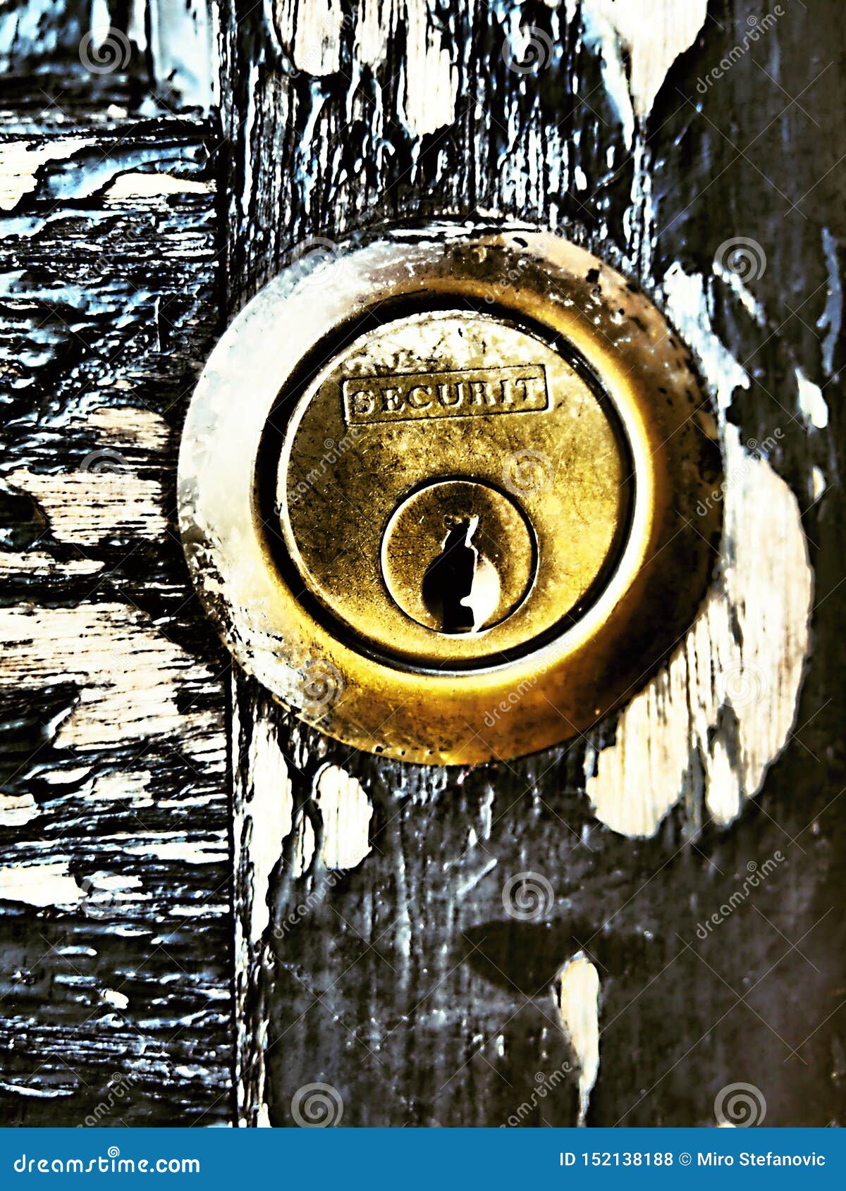 An Old Rusty Door Lock, Intriguing with a Combination of Colors Along ...