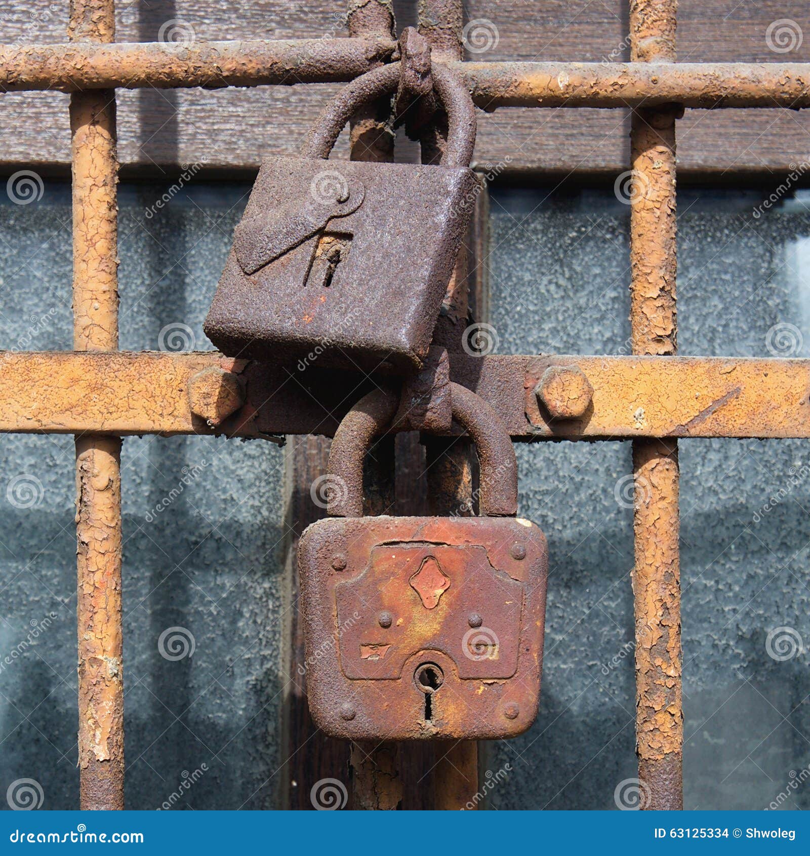 Two old rusty lock stock photo. Image of weathered, locks - 63125334