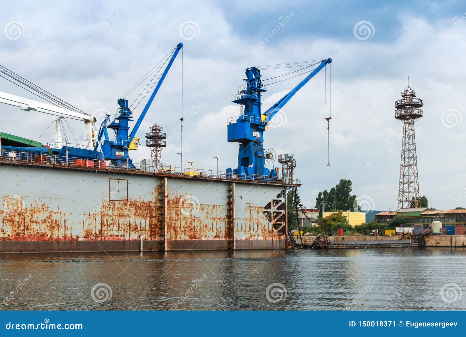 Old Rusty Dry Dock of Varna Stock Image - Image of water, bulgaria ...