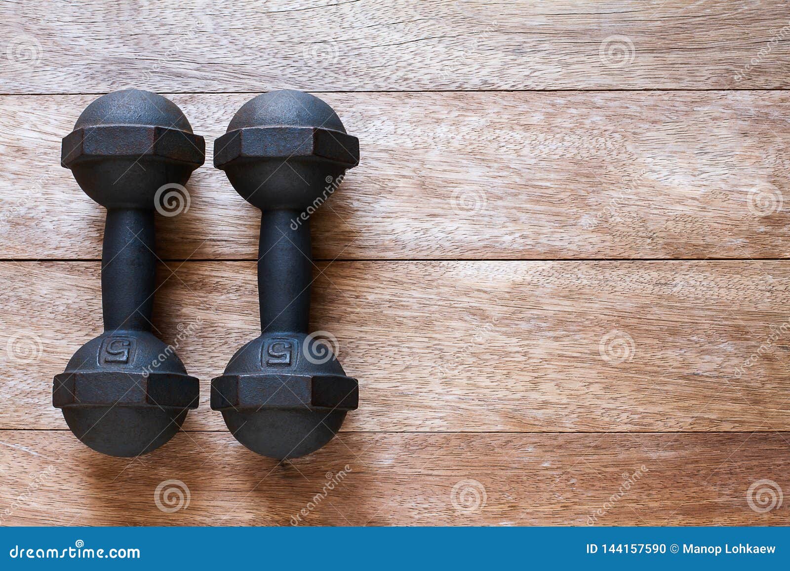 Old Rusty Dumbbells on Vintage Wooden Floor Stock Photo - Image of ...