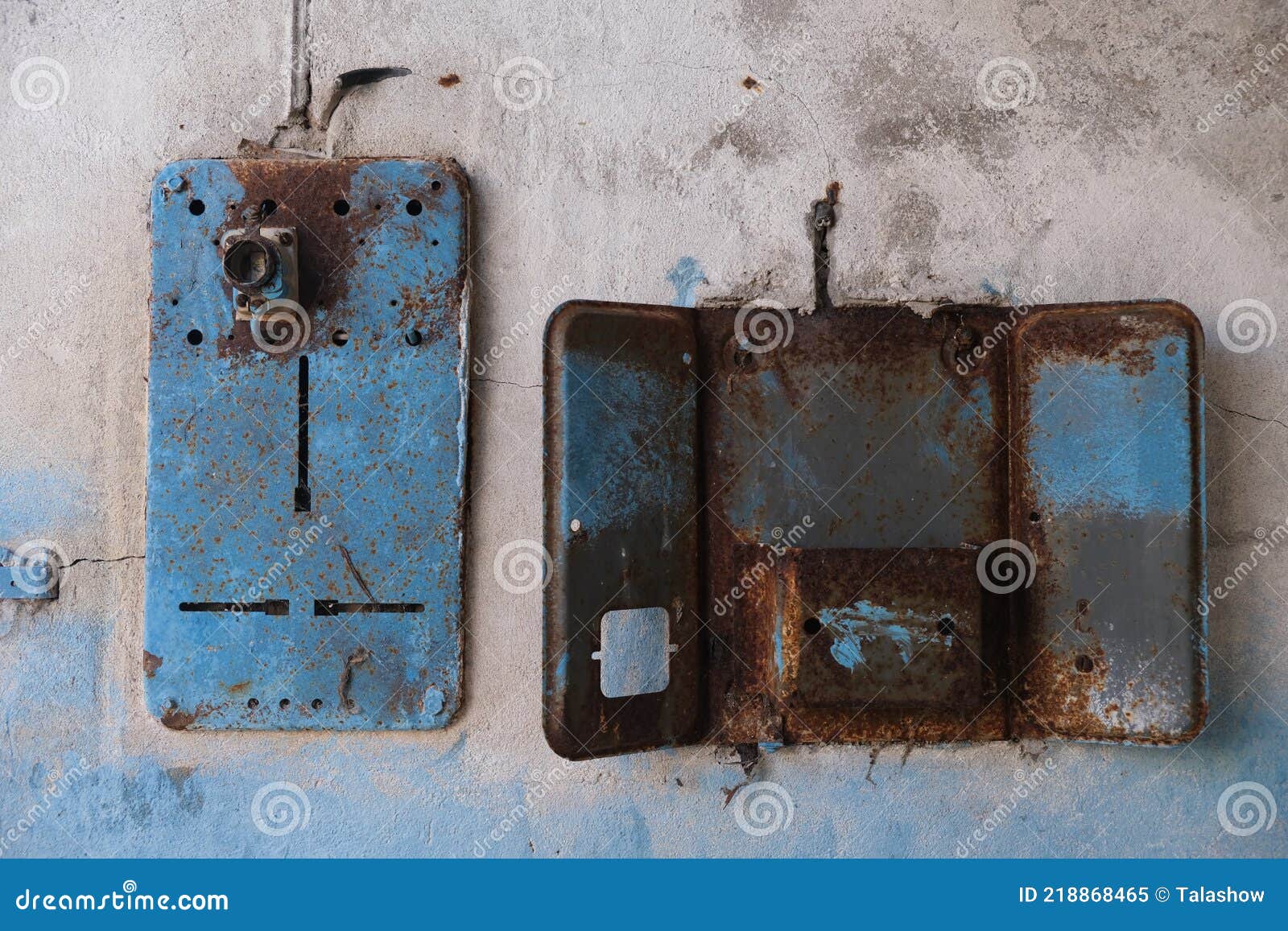 Old Rusty Electrical Boards on the Wall Stock Image - Image of rust ...