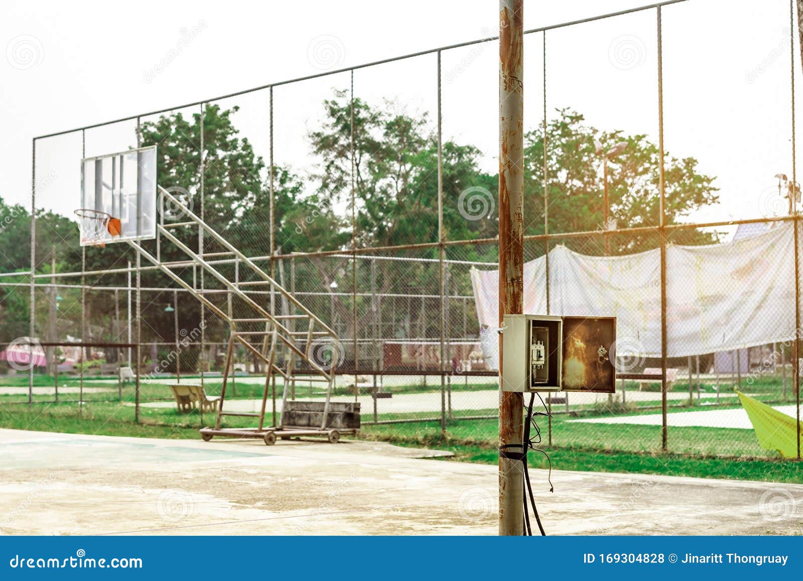 Old Rusty Electrical Power Control Box on Rusted Electric Pole Stock ...