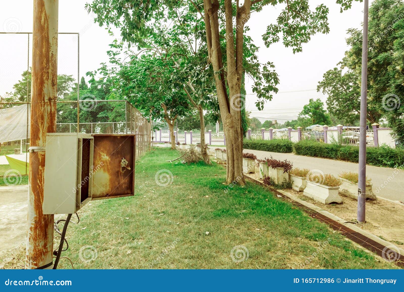 Old Rusty Electrical Power Control Box on Rusted Electric Pole Stock ...