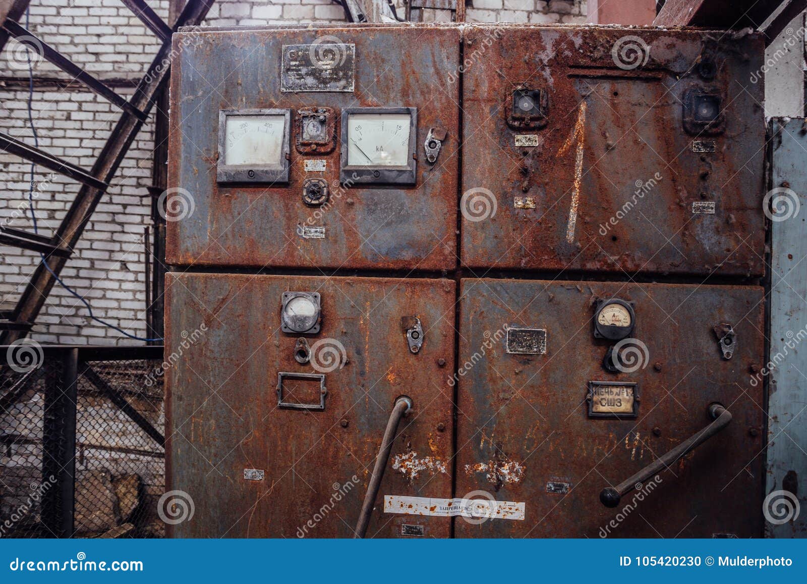 Old Rusty Electrical Switchboard in Abandoned Factory Editorial Image ...