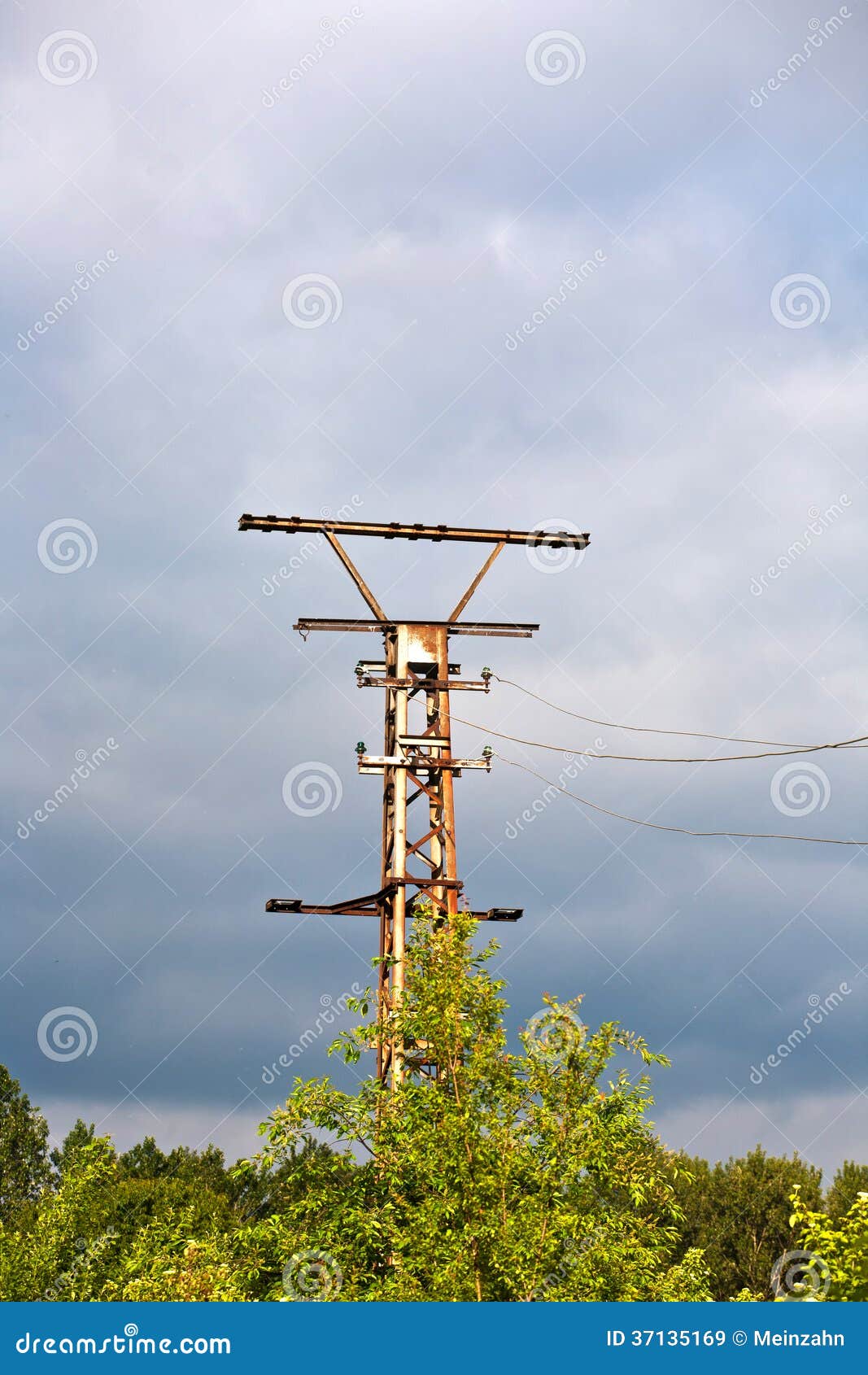 Old rusty electrical tower stock image. Image of isolator - 37135169