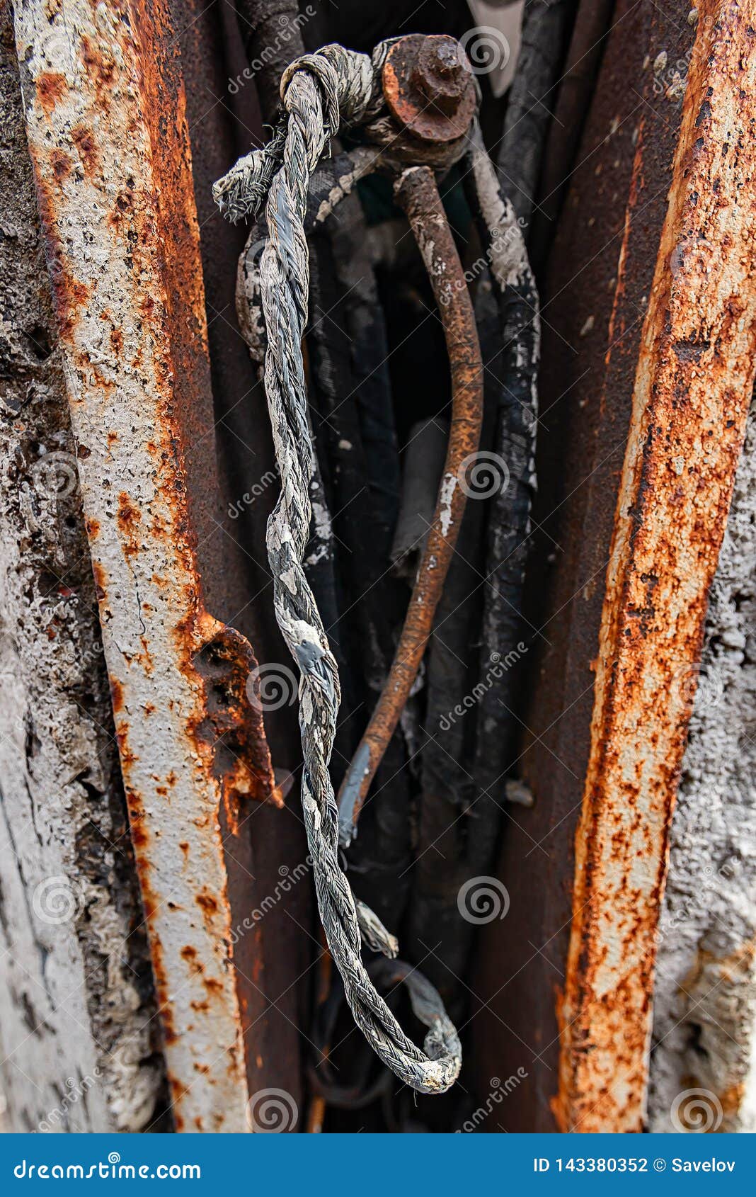 Old rusty electrical wires stock photo. Image of power - 143380352