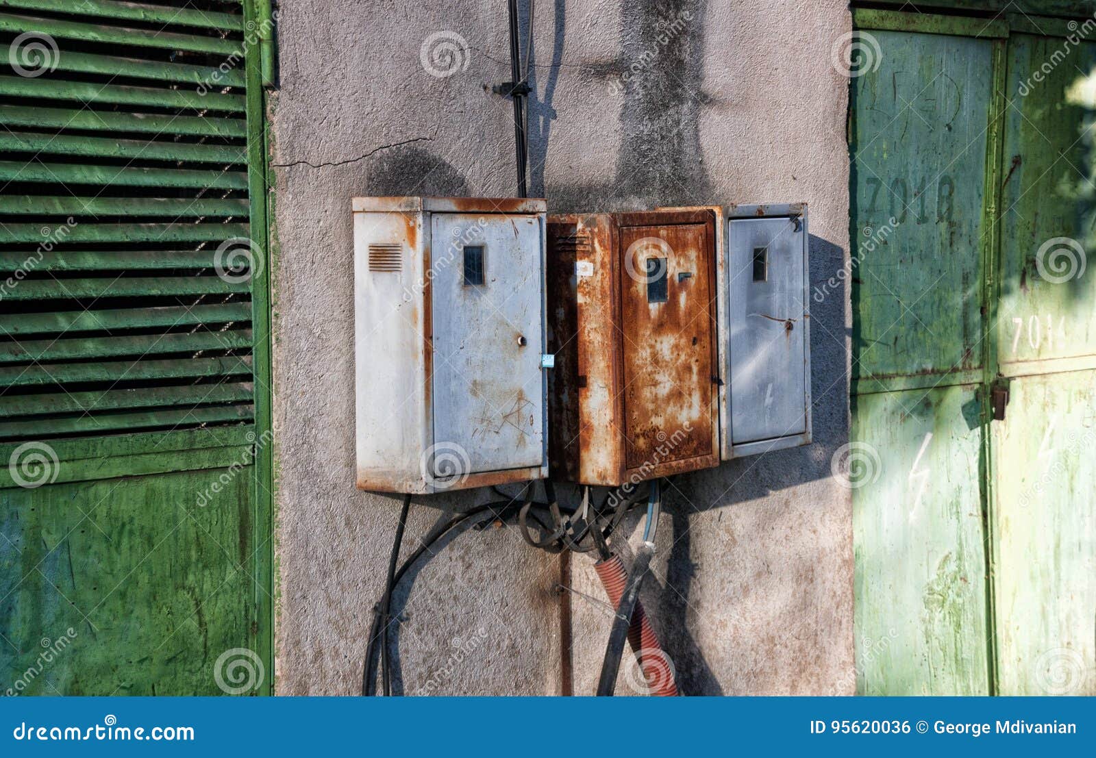 Electricity Boxes And Meters In Apartment Building Stock Image ...