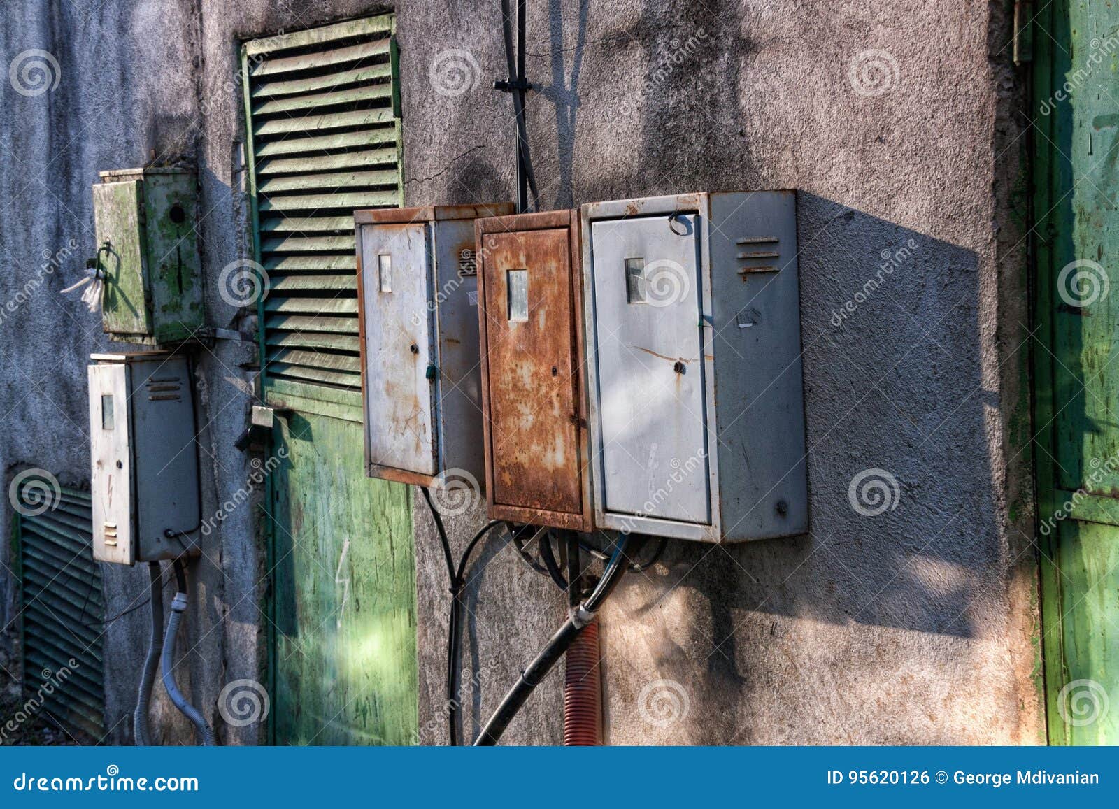 Electricity Boxes And Meters In Apartment Building Stock Image ...
