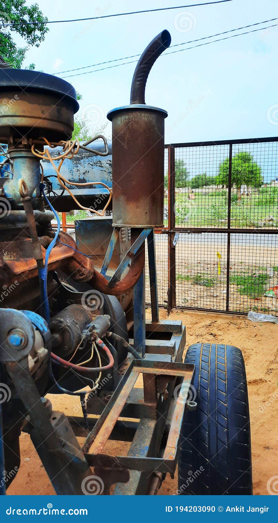 Old Rusty Electricity Generator Vertical Photo Stock Photo - Image of ...