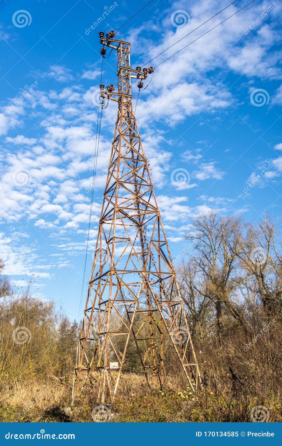 Old Rusty Electricity Pylon Stock Image - Image of tower, fuel: 170134585