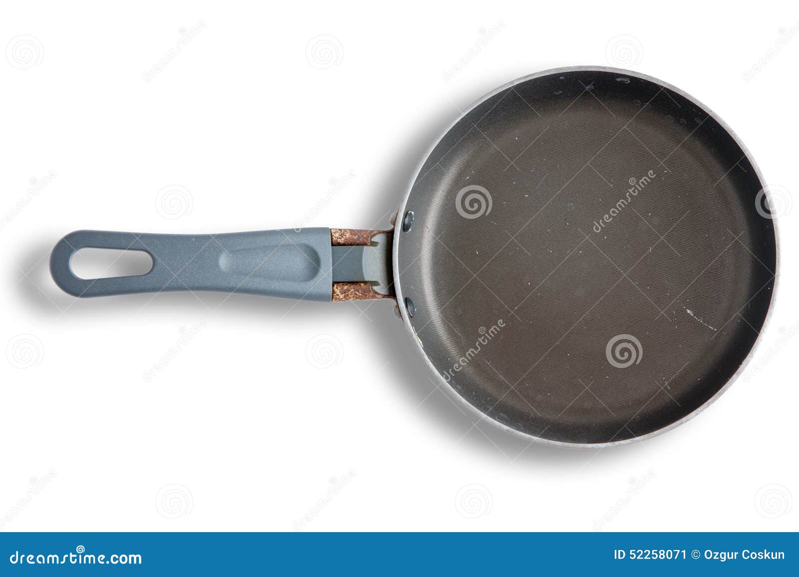 Old Rusty Empty Small Frying Pan Stock Image - Image of food, handle ...