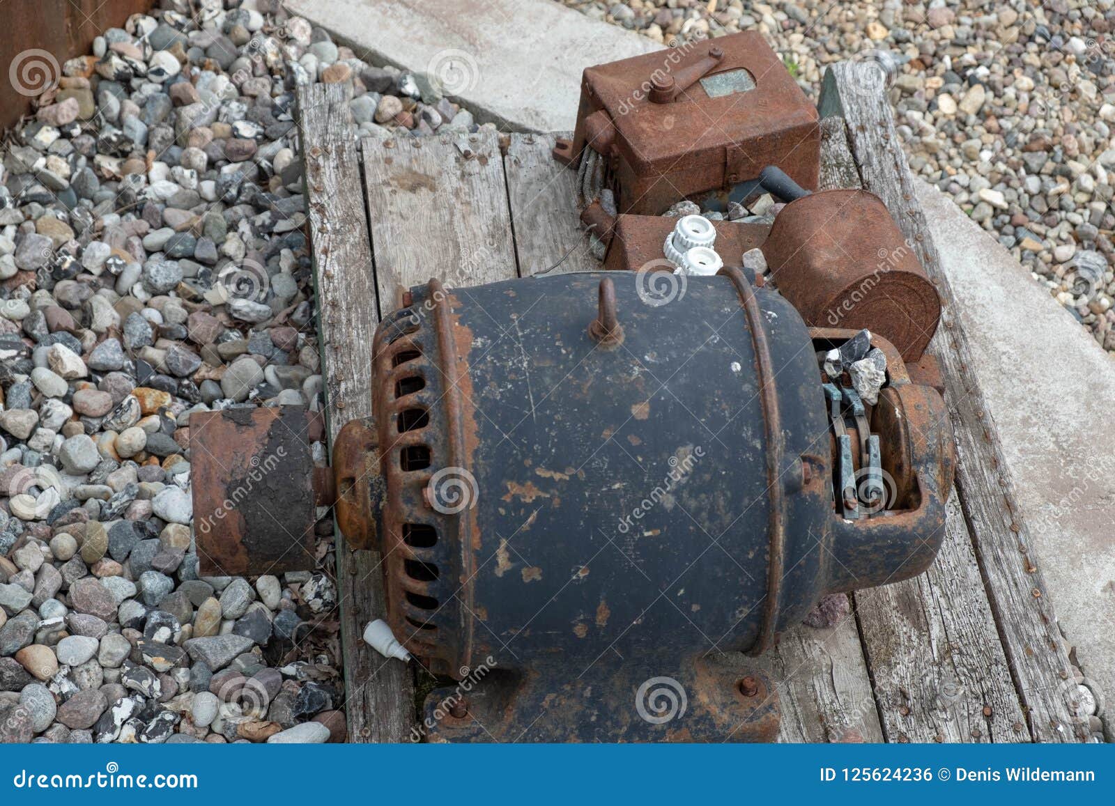 An Old, Rusty Engine Lies on a Board. Stock Photo - Image of anymoren ...