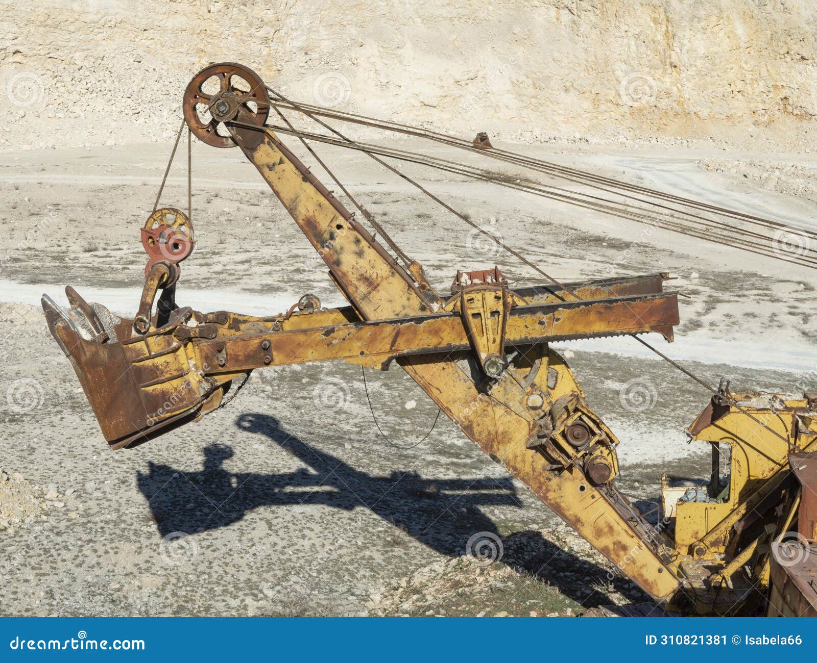 Old Rusty Equipment in Limestone Quarry in Europe Stock Image - Image ...