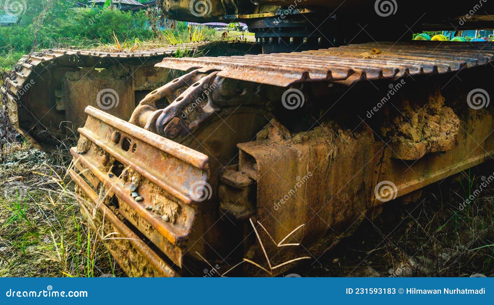 Old rusty excavator wreck stock image. Image of grunge - 231593183