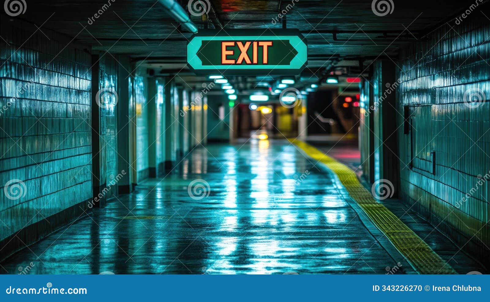 Old Exit Sign Showing the Way Out of Building Stock Photo - Image of ...