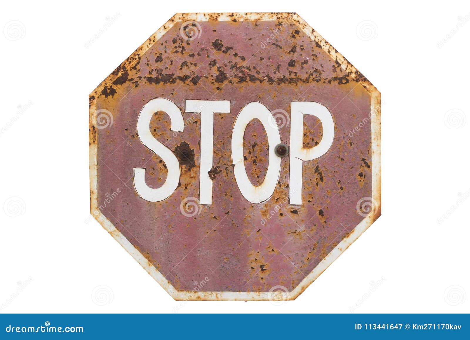 Old Rusty Road Sign `Stop` Isolated on White Stock Vector ...