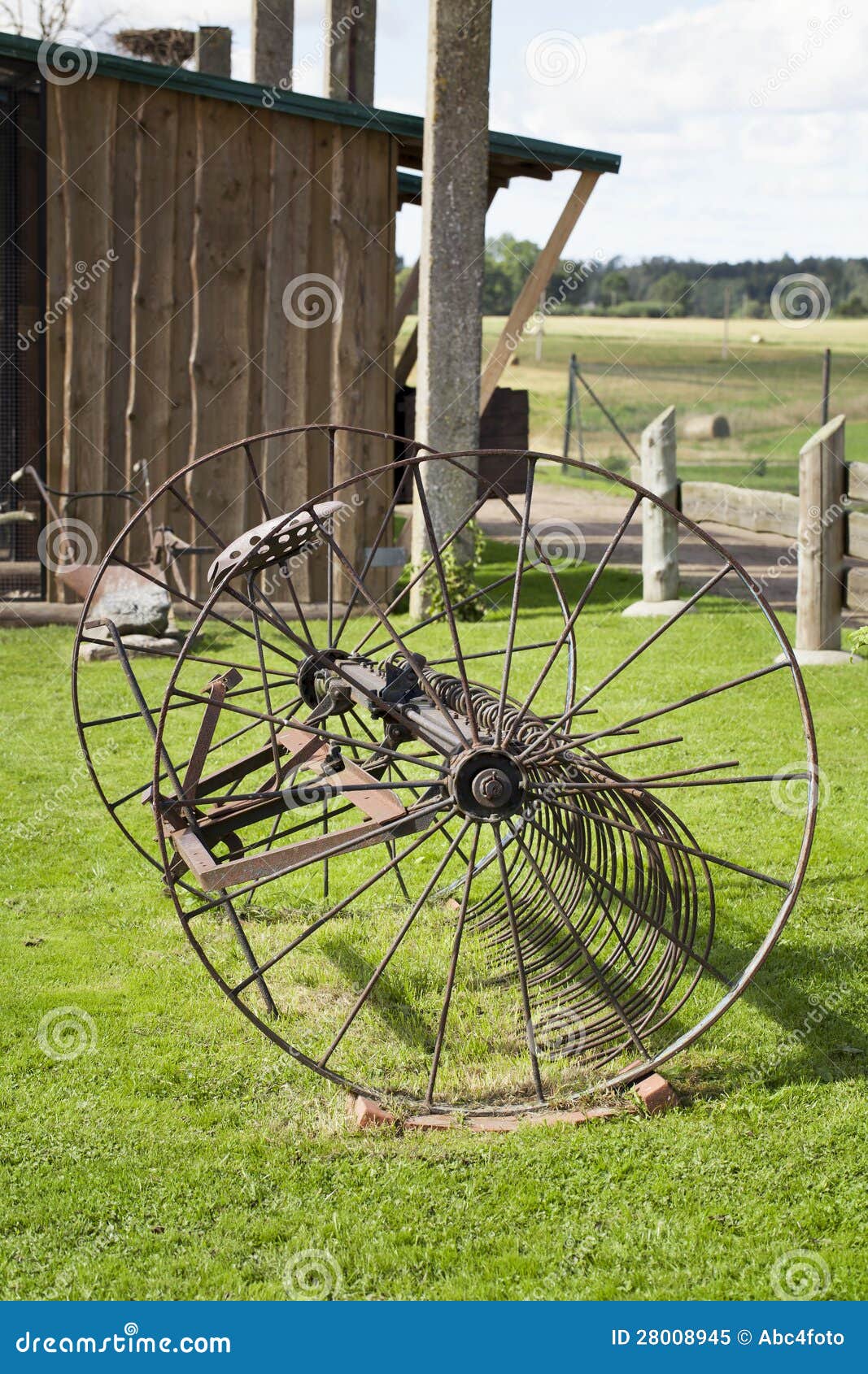 Old, Rusty Farm Machinery Hay Rake Stock Image - Image of farming ...