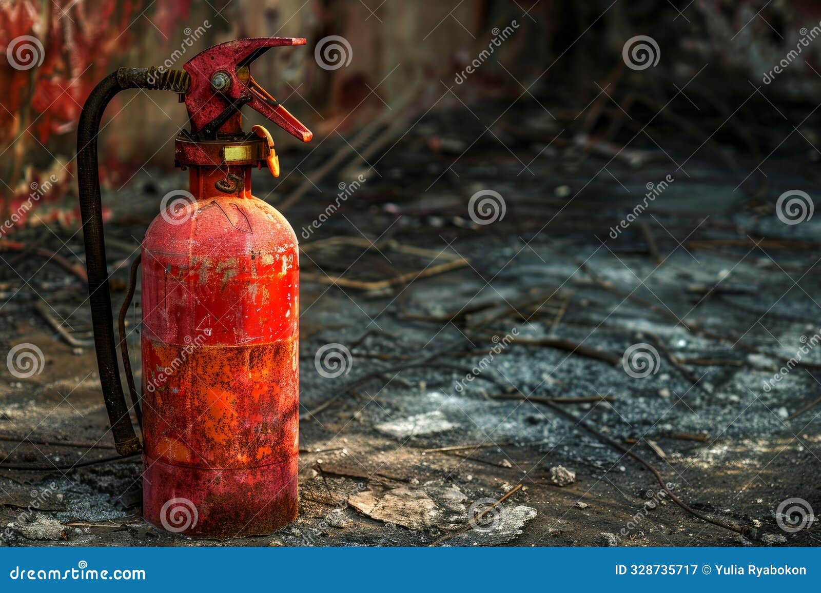 Rusty Fire Hydrant In The Parking Lot Of A Building Stock Image ...