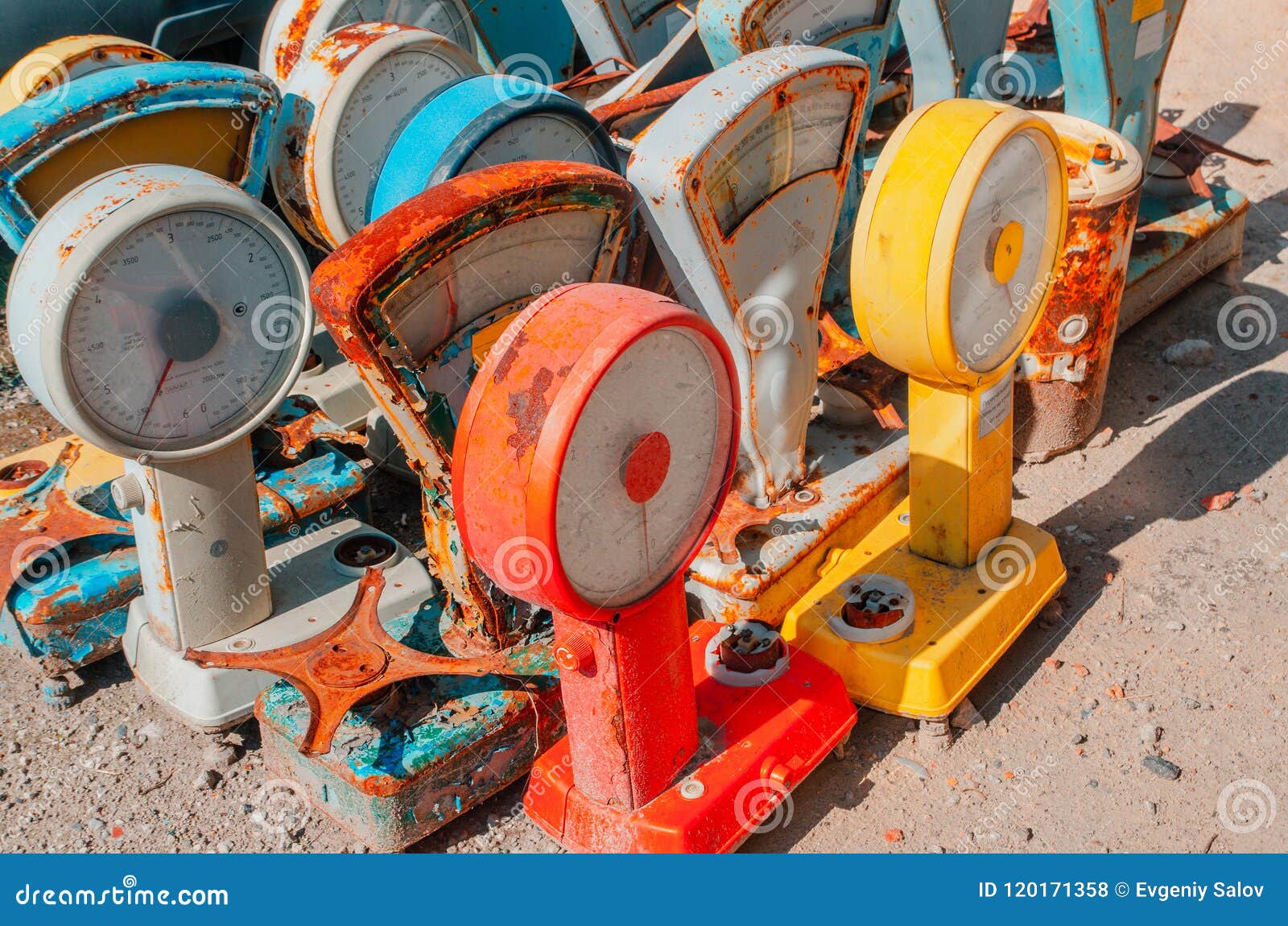 Old Rusty Food Scales. Multicolored Textures of Rusty Metal Stock Photo ...