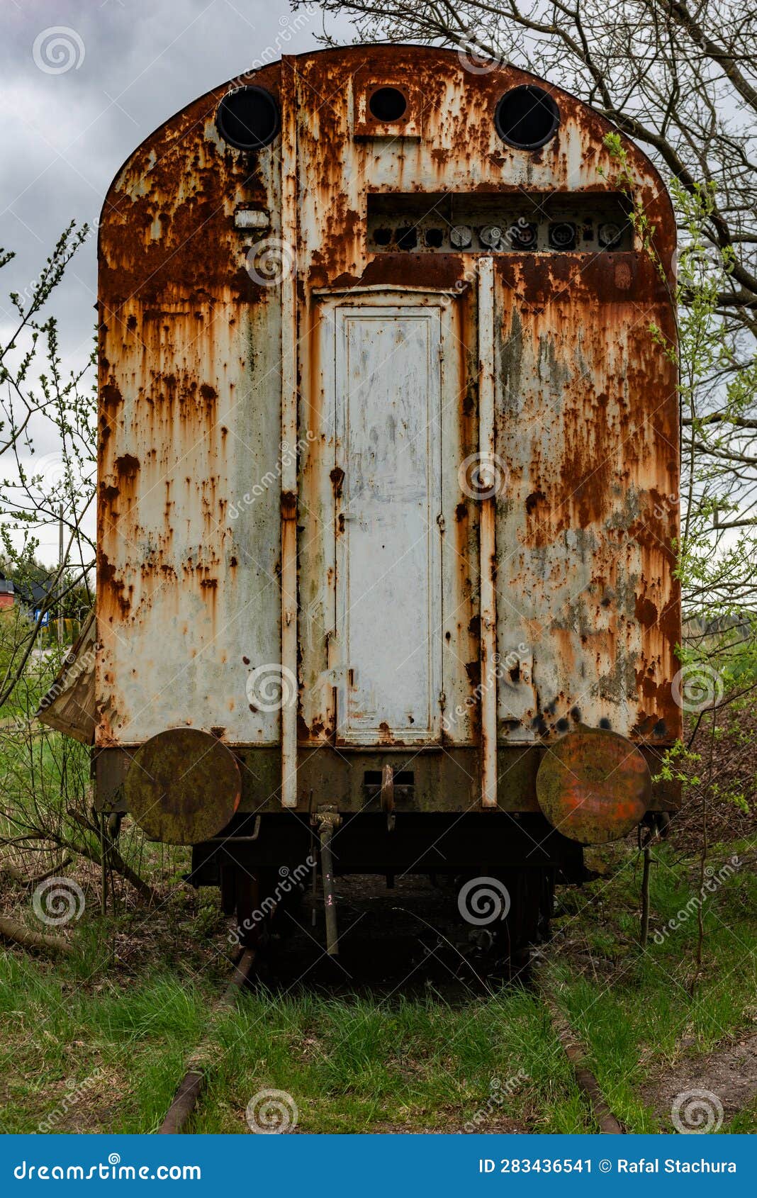 Old Rusty Freight Carriage Wagon on Railway Siding Stock Image - Image ...