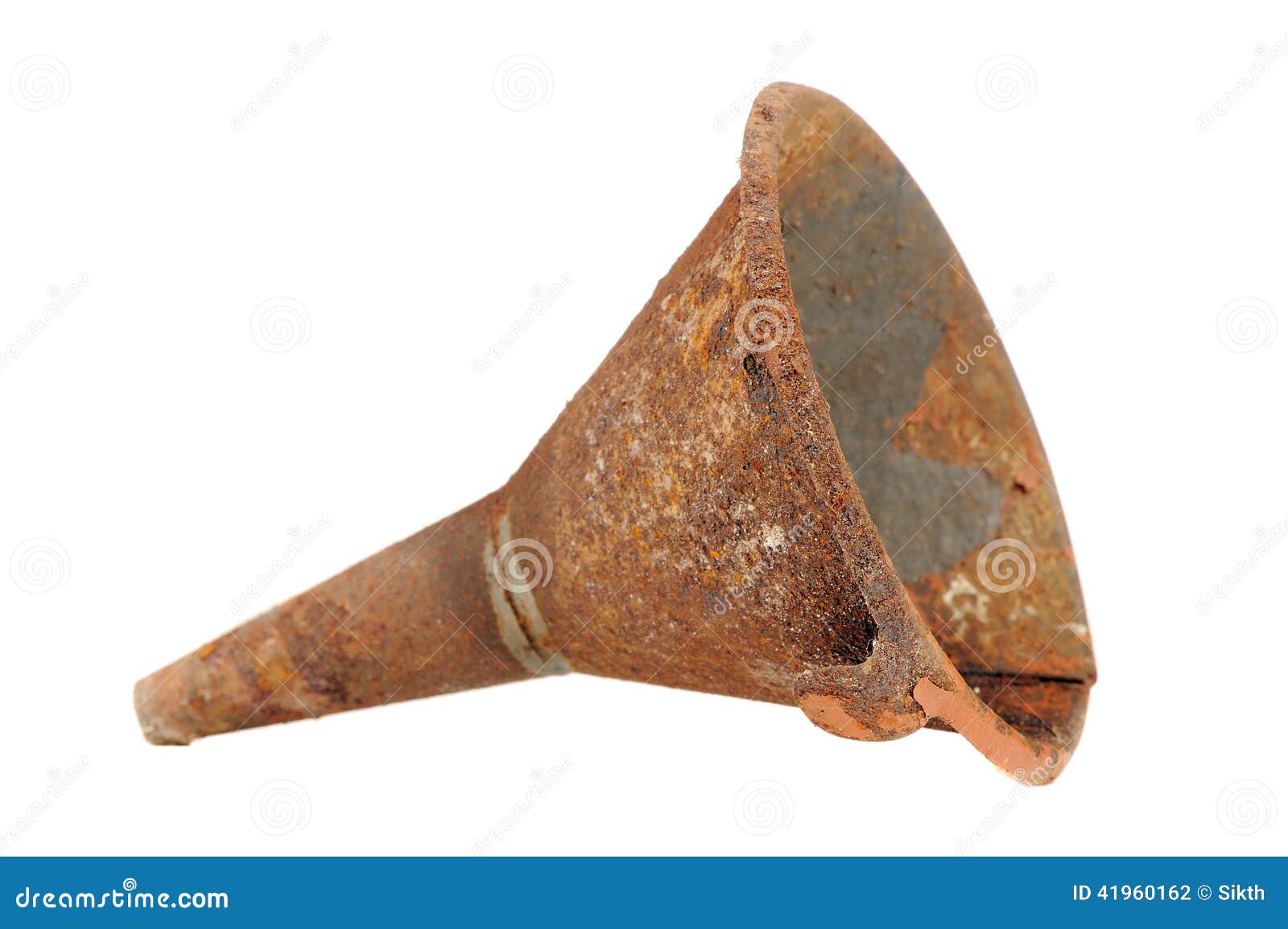 Old Rusty Funnel Isolated on White Background Stock Photo - Image of ...