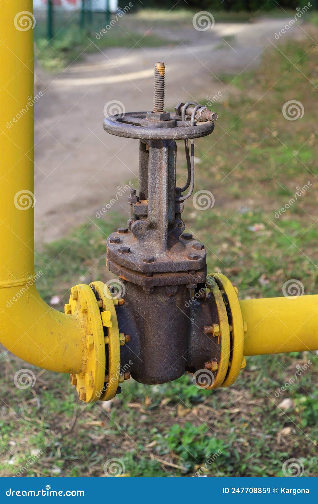 An Old Rusty Gas Control Valve on the Gas Pipe Stock Image - Image of ...