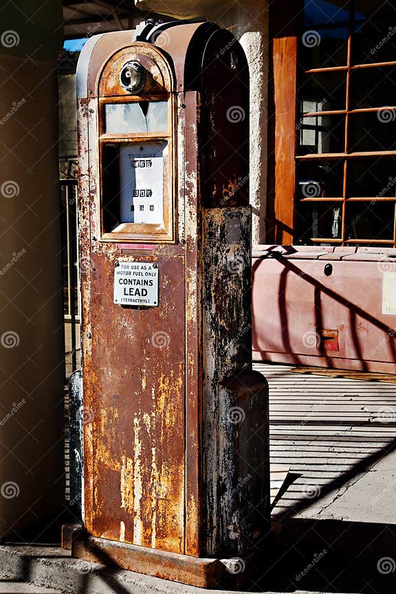 Old Rusty Gas Pump with Interesting Shadows Stock Image - Image of ...