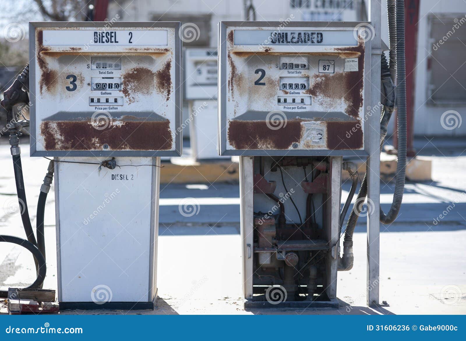 Old rusty gas pumps stock photo. Image of pump, station - 31606236