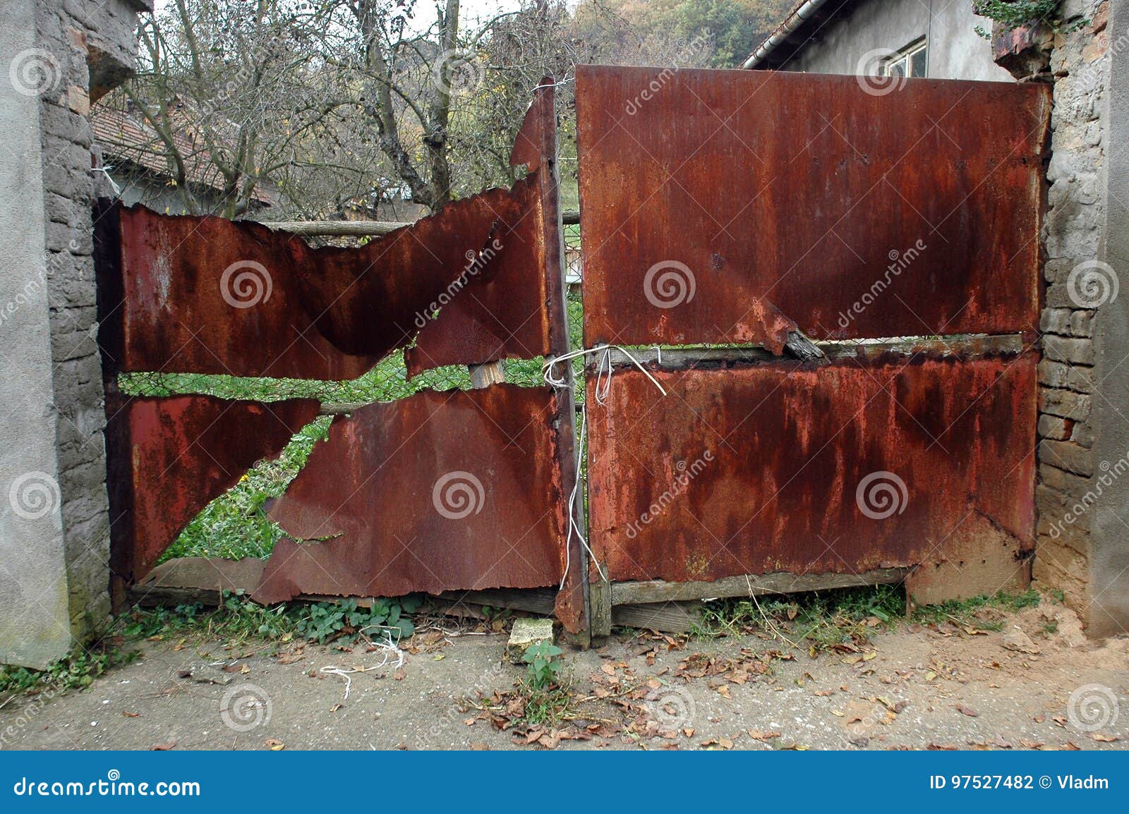 Old, rusty gate stock photo. Image of dirt, color, iron - 97527482