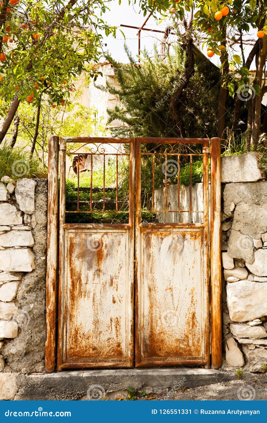 Old rusty gate stock image. Image of rural, ancient - 126551331